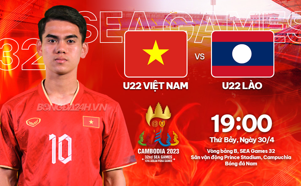 Kết quả bóng đá U22 Việt Nam vs U22 Lào SEA Games 32 hôm nay