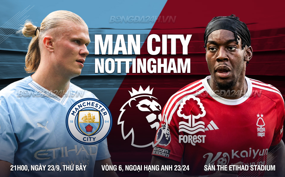 Trực tiếp bóng đá Man City vs Nottingham Ngoại hạng Anh hôm nay