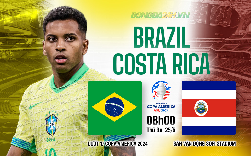 Trực tiếp bóng đá Brazil vs Costa Rica Copa America hôm nay