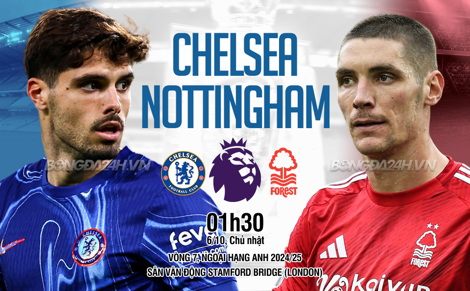 Trực tiếp bóng đá Chelsea vs Nottingham Ngoại hạng Anh hôm nay