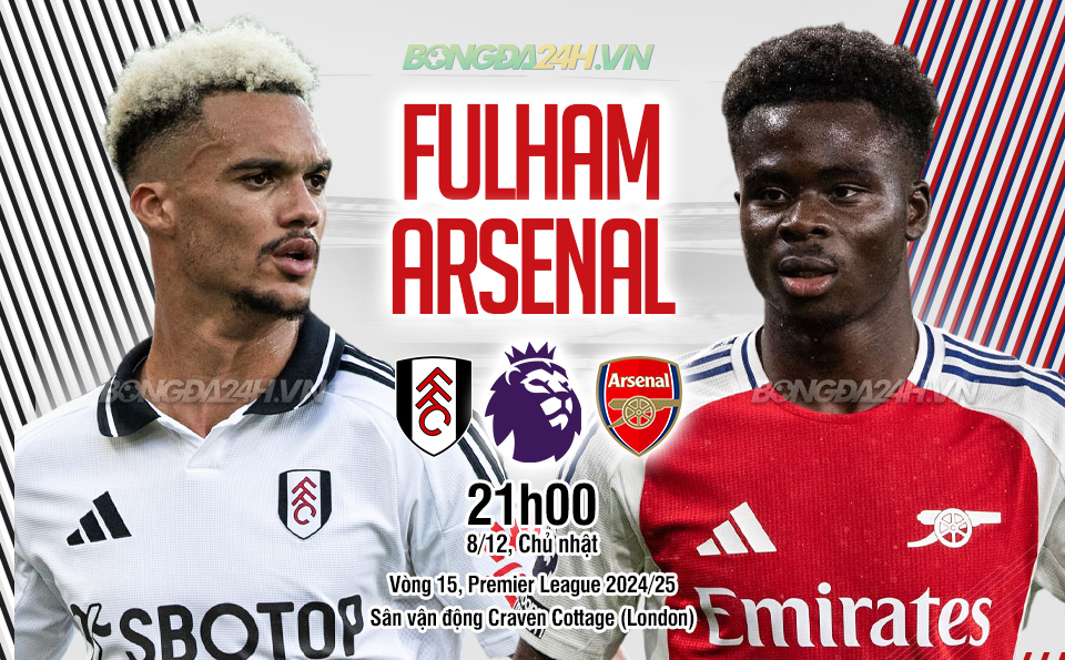 Trực tiếp bóng đá Fulham vs Arsenal Ngoại hạng Anh hôm nay
