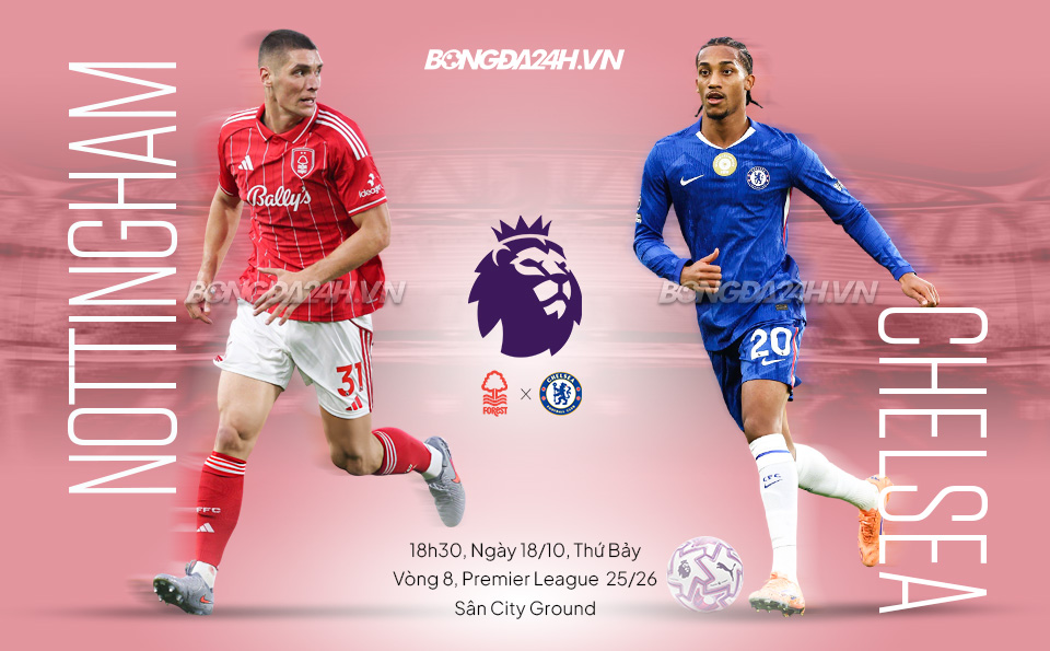 Trực tiếp bóng đá Nottingham vs Chelsea Ngoại hạng Anh hôm nay