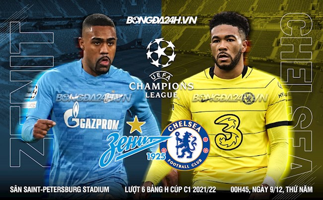 Trực tiếp Zenit vs Chelsea Champions League cúp C1 hôm nay